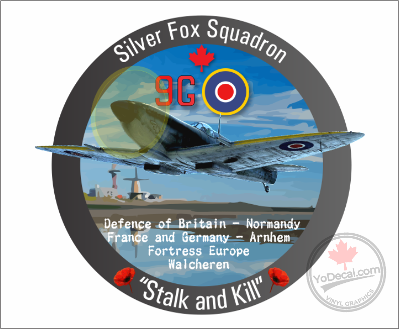 'RCAF 441 Silver Fox Sqn WWII 9G Spitfire Stalk and Kill' Premium Viny – YoDecal.com