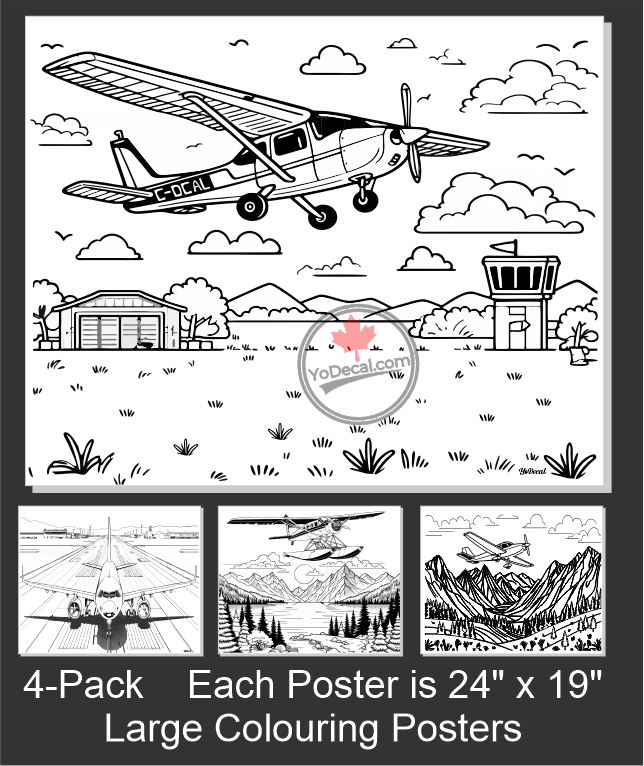 'Aviation 4-Pack Large Colouring Posters No.1' – YoDecal.com