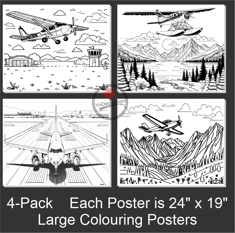 'Aviation 4-Pack Large Colouring Posters No.1' – YoDecal.com