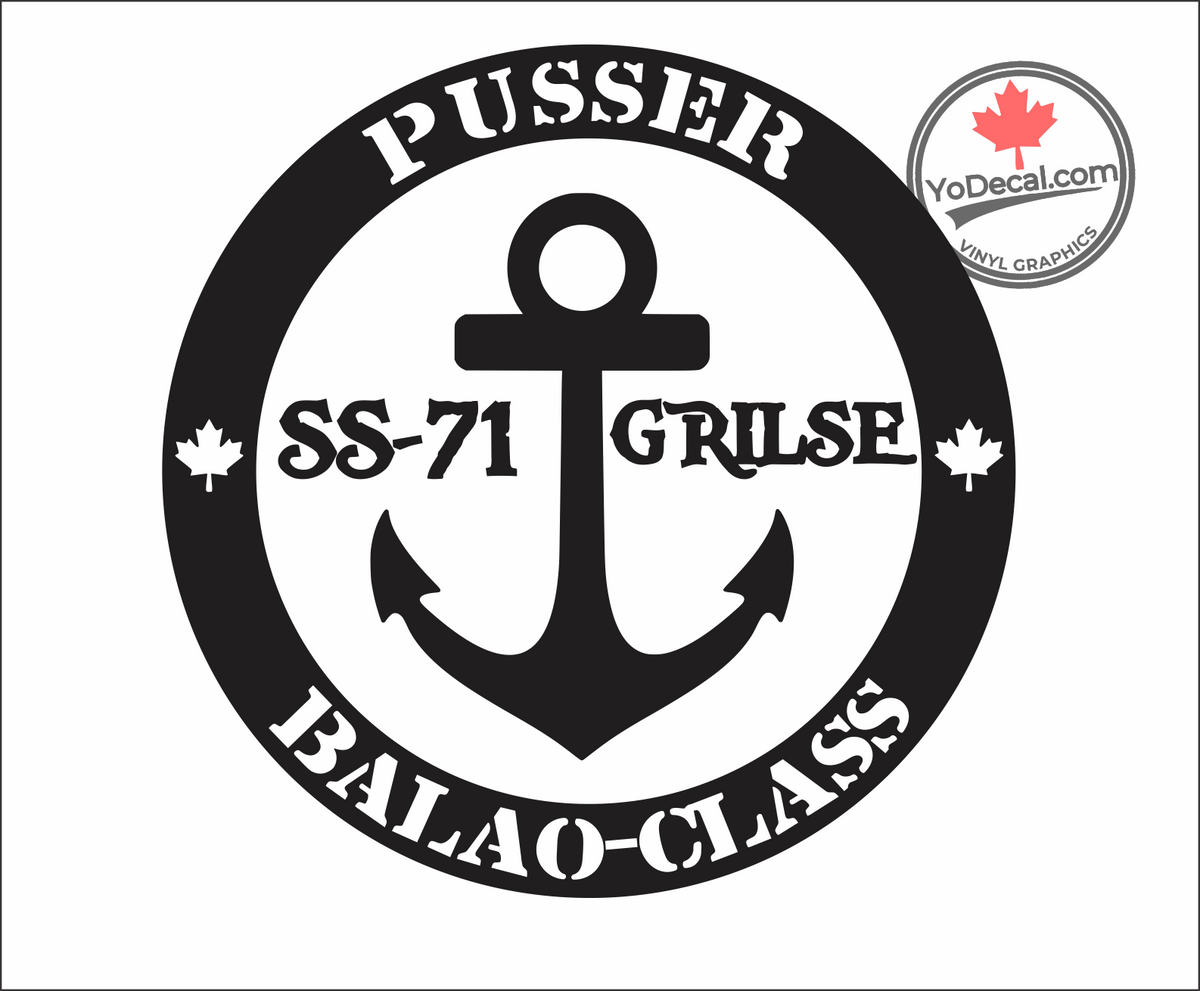 'Balao-Class Pusser SS-71 Grilse' Premium Vinyl Decal / Sticker – YoDecal.com