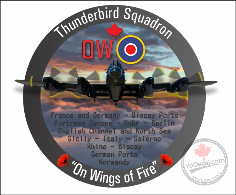 'RCAF 426 Thunderbird Sqn WWII OW Lancaster On Wings of Fire' Premium ...