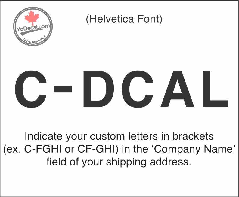 'Custom Canadian Registration Marks Standard #1' Vinyl Decal – YoDecal.com