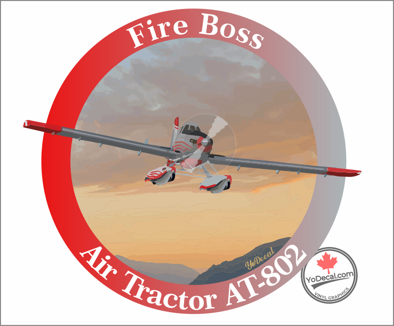 'Air Tractor AT-802 Fire Boss Full Colour' Vinyl Decal Sticker ...