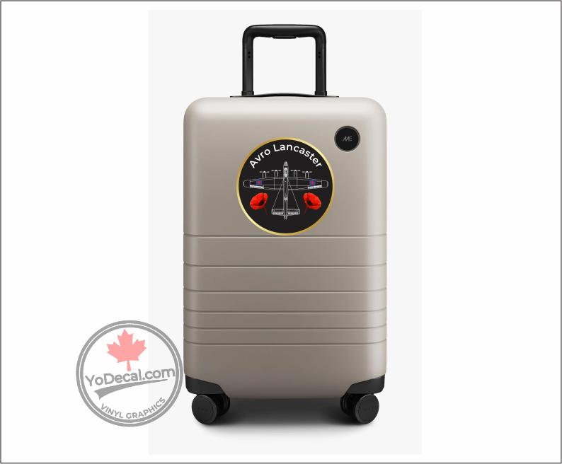 'Avro Lancaster Line Drawing With Poppies' Premium Vinyl Decal Sticker ...