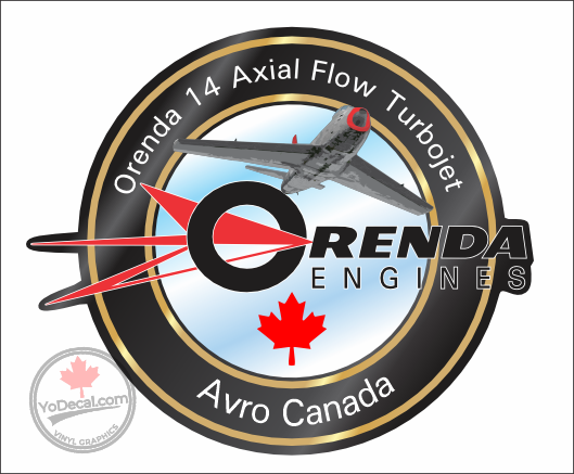 Orenda 14 Axial Flow Turbojet Engine CF-86 Sabre Vinyl Decal Sticker ...
