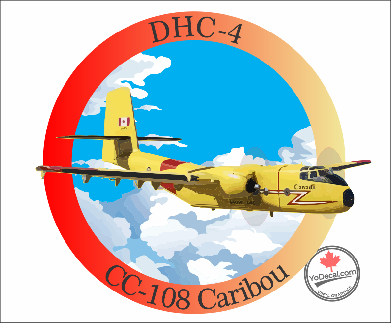 'CC-108 Yellow Caribou DHC-4' Vinyl Decal/Sticker – YoDecal.com