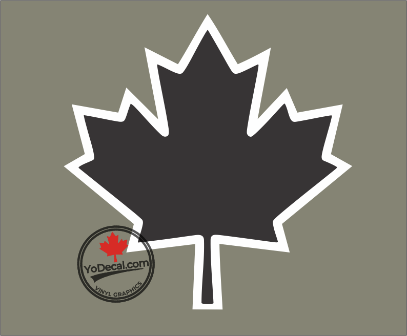 'Canadian Armour Maple Leaf Black on White' Premium Vinyl Decal ...