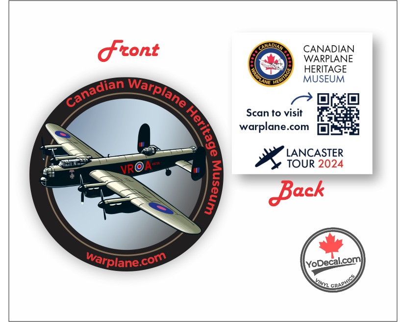 'Canadian Warplane Heritage Museum Lancaster Front & Back' Decal ...