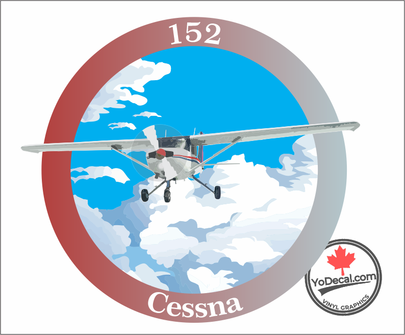 'Cessna 152 Full Colour' Vinyl Decal Sticker – YoDecal.com