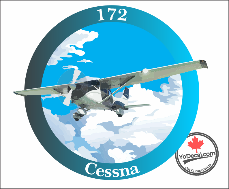 'Cessna 172 Full Colour' Vinyl Decal Sticker – YoDecal.com