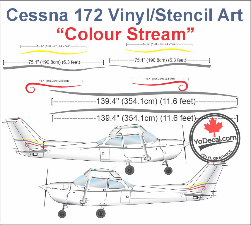 Aircraft Vinyl/Stencil Art "Colour Stream" Premium Vinyl Decal Set ...