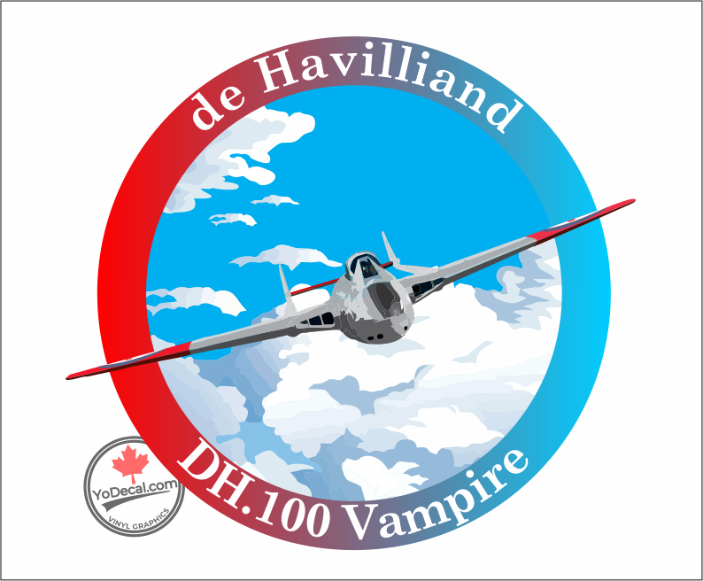'de Havilland DH.100 Vampire' Vinyl Decal Sticker – YoDecal.com