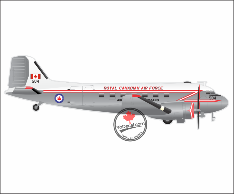 'Douglas CC-129 DC-3 C-47 Dakota Vintage RCAF Side Profile' Premium Vi ...