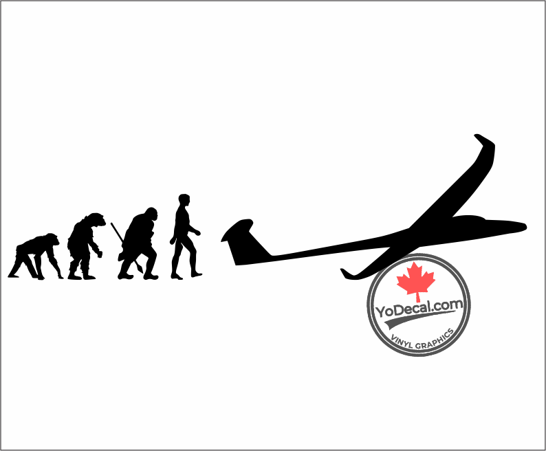 'Evolution of Man - Glider Pilot' Premium Vinyl Decal / Sticker ...