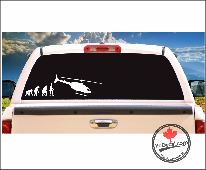 'Evolution of Man - Helicopter Pilot' Premium Vinyl Decal / Sticker ...