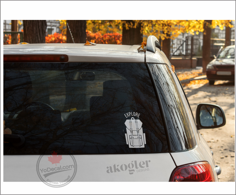 'Explore Backpack' Vinyl Decal – YoDecal.com
