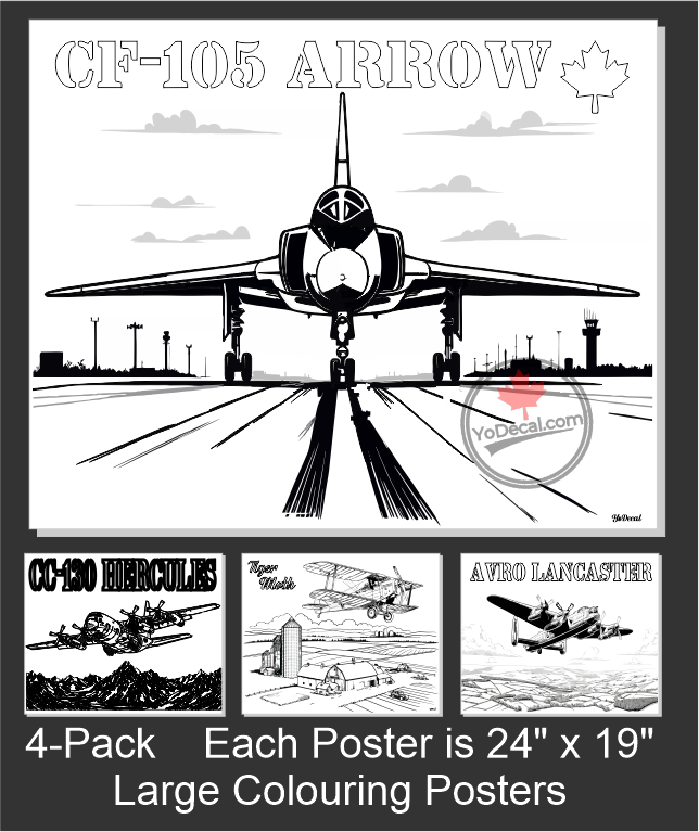 'Military Aviation 4-Pack Large Colouring Posters No.1' – YoDecal.com
