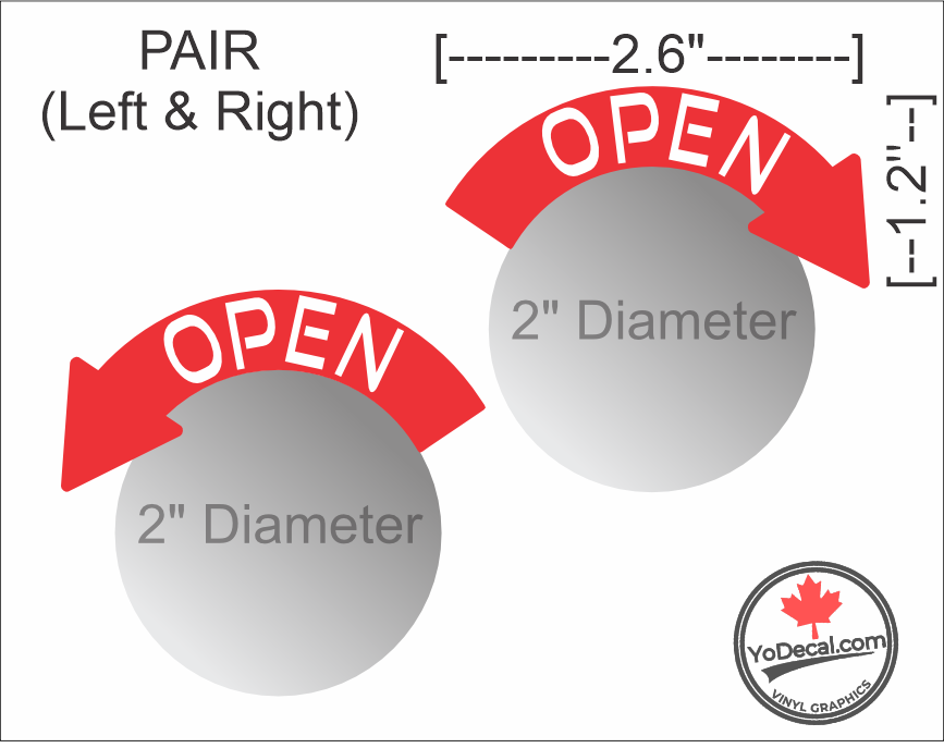 'Open Arrow 2 Curved Radius (PAIR) Left & Right' Premium Vinyl Decal ...