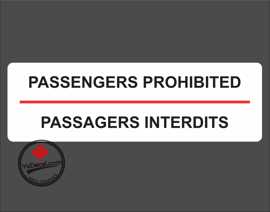 'Passengers Prohibited - Passagers Interdits' for experimental aircraft ...