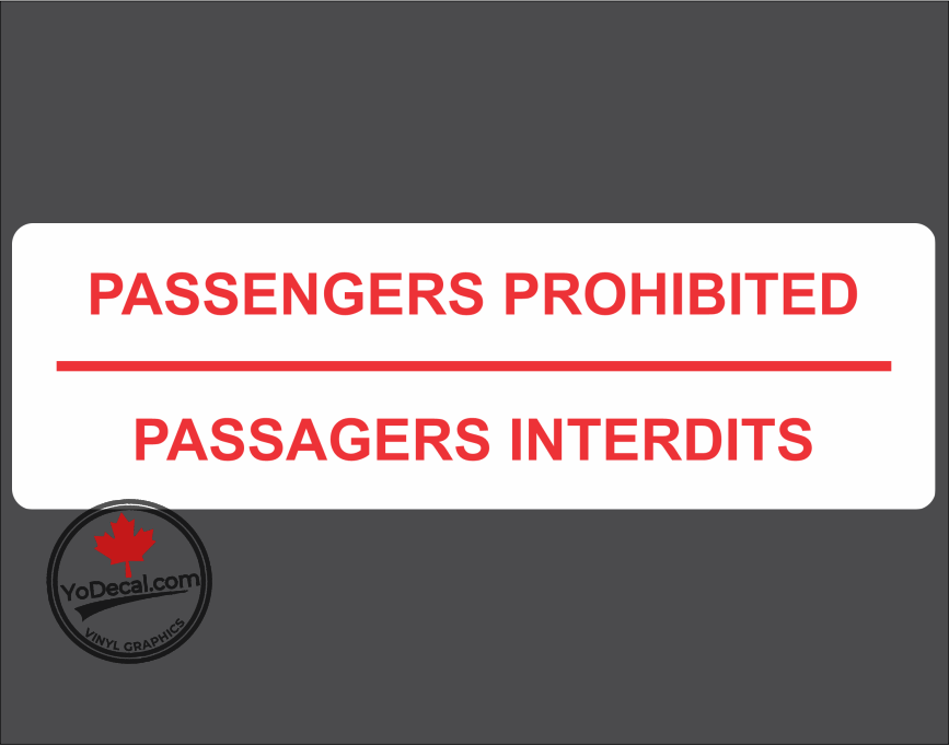 'Passengers Prohibited - Passagers Interdits' for experimental aircraft ...