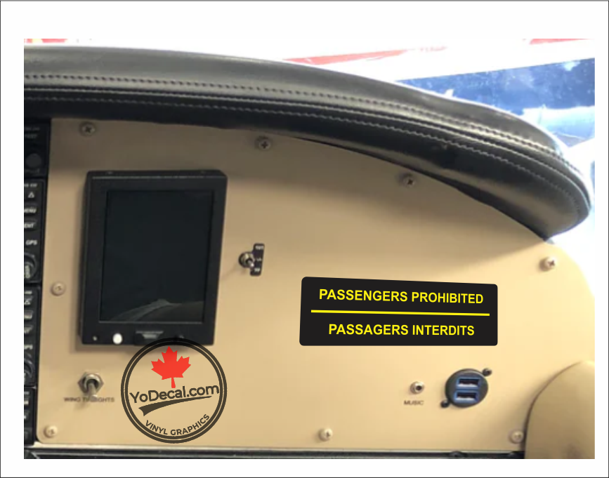 'Passengers Prohibited - Passagers Interdits' for experimental aircraft ...