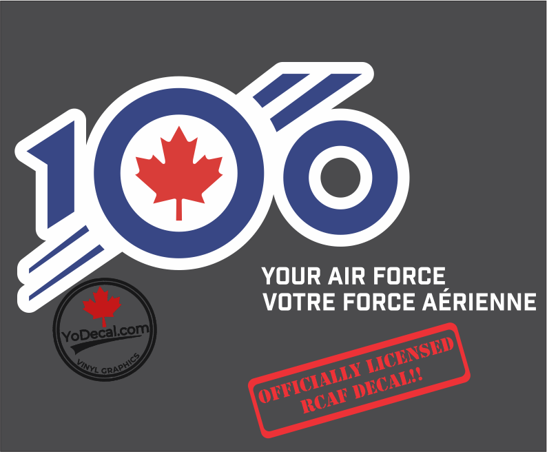 'RCAF 100th Anniversary Official Logo Your Air Force' Vinyl Decal ...