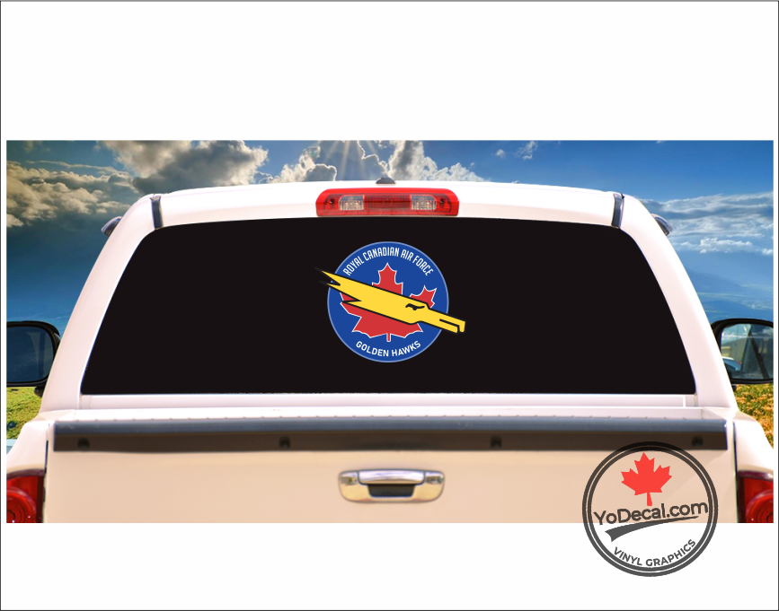 'RCAF Golden Hawks Badge Crest Full Colour' Premium Vinyl Decal / Stic ...