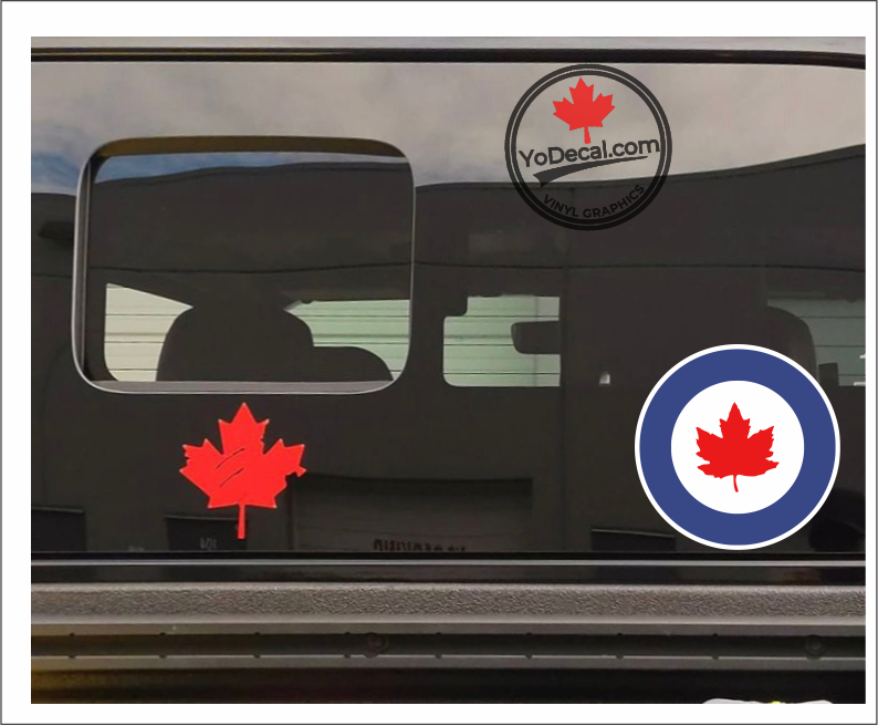 'RCAF Vintage 'Silver Maple Leaf' Roundel Full Colour' Premium Vinyl D ...