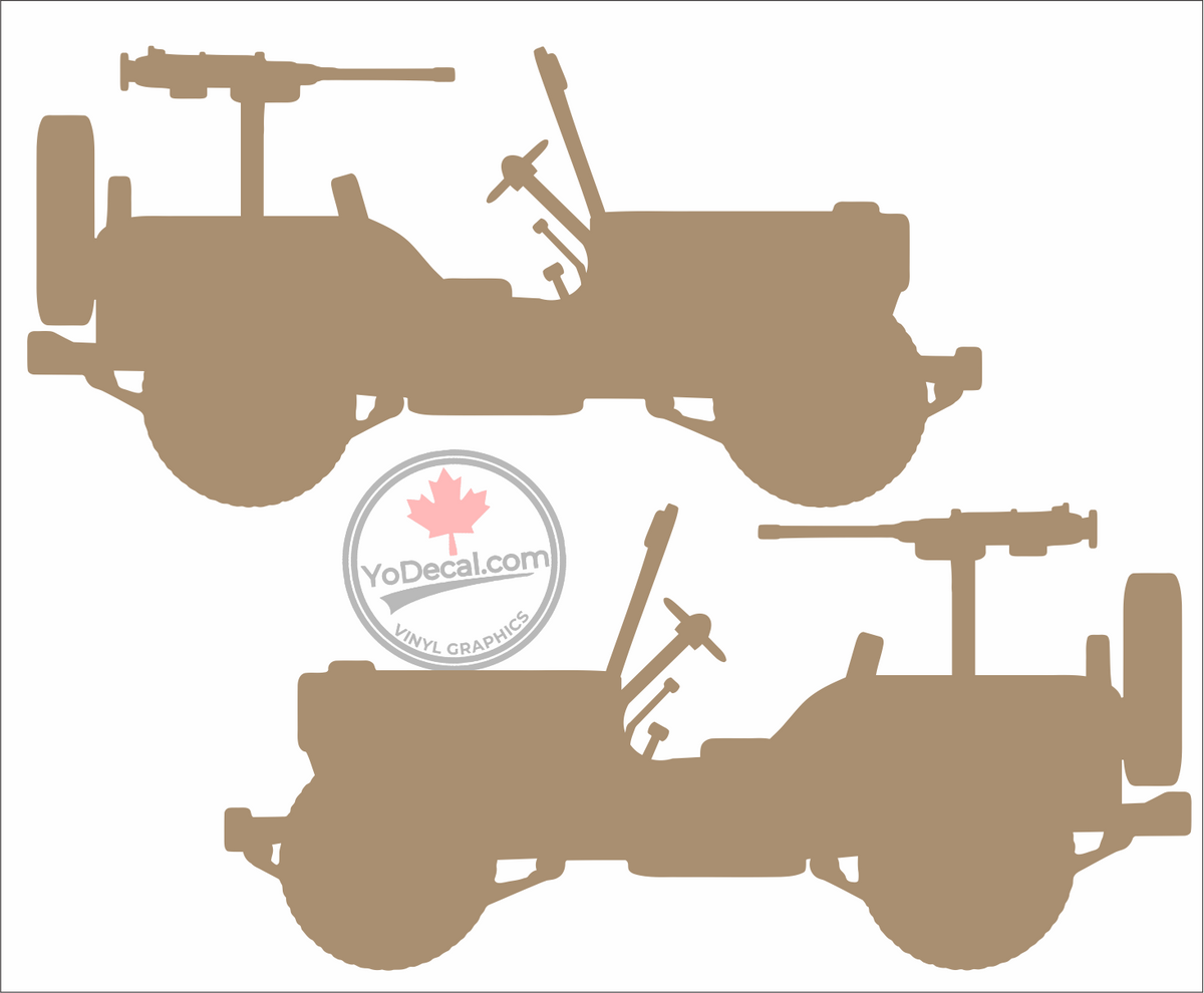 'Rat Patrol Jeep Willys 50 Cal (PAIR)' Premium Vinyl Decal / Sticker ...