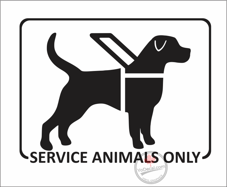 'Service Animals Only' Premium Vinyl Decal / Sticker – YoDecal.com