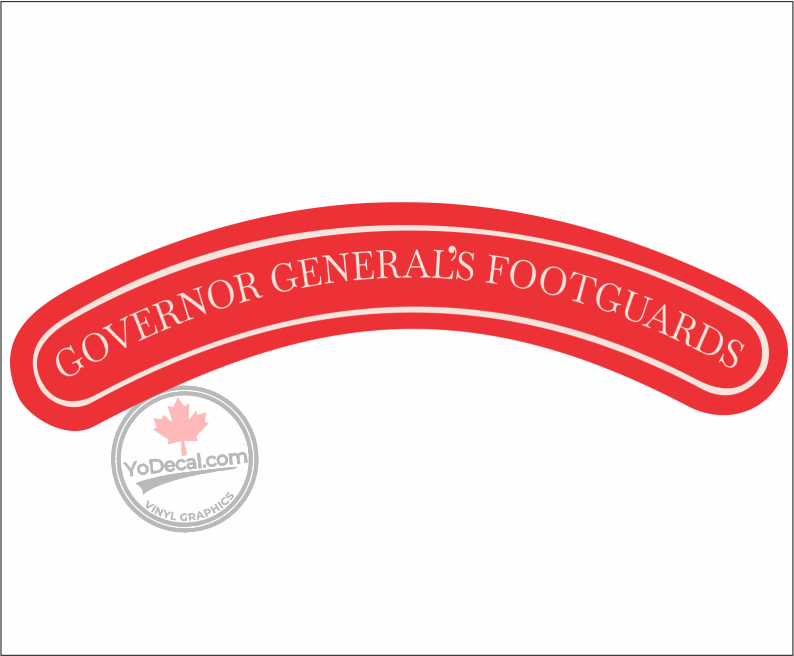 'Governor General's Foot Guards WWII Shoulder Flash' Premium Vinyl Dec ...