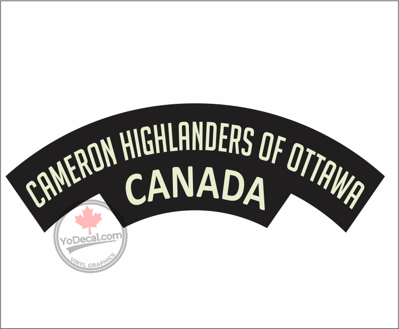 'Cameron Highlanders of Ottawa' WWII Shoulder Flash' Premium Vinyl Dec ...