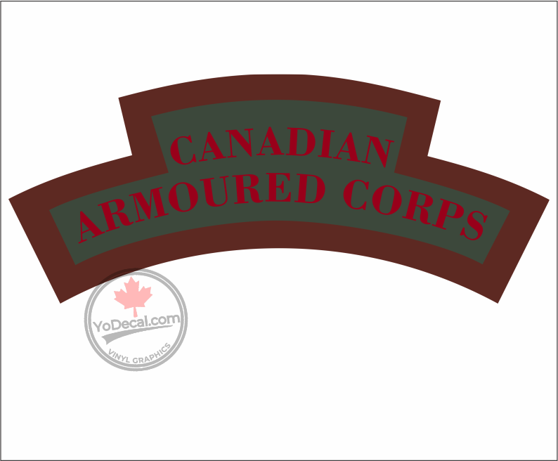 'Canadian Armoured Corps' WWII Shoulder Flash' Premium Vinyl Decal / S ...