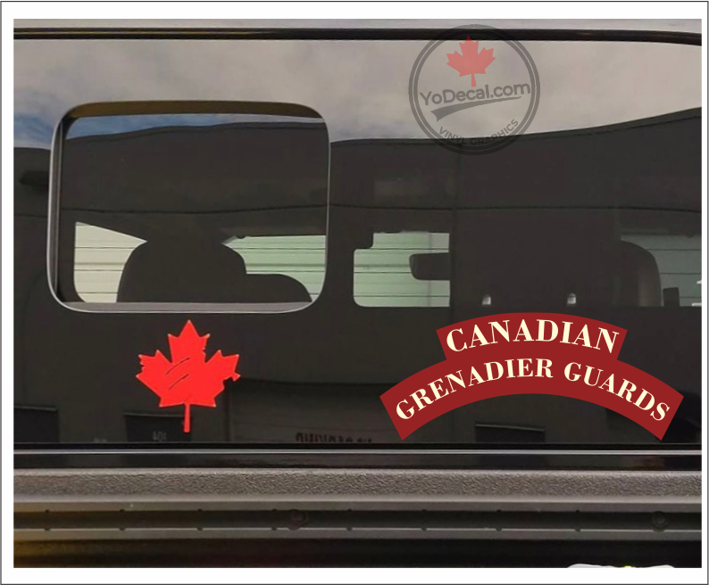 'Canadian Grenadier Guards' Shoulder Flash Premium Vinyl Decal / Stick ...