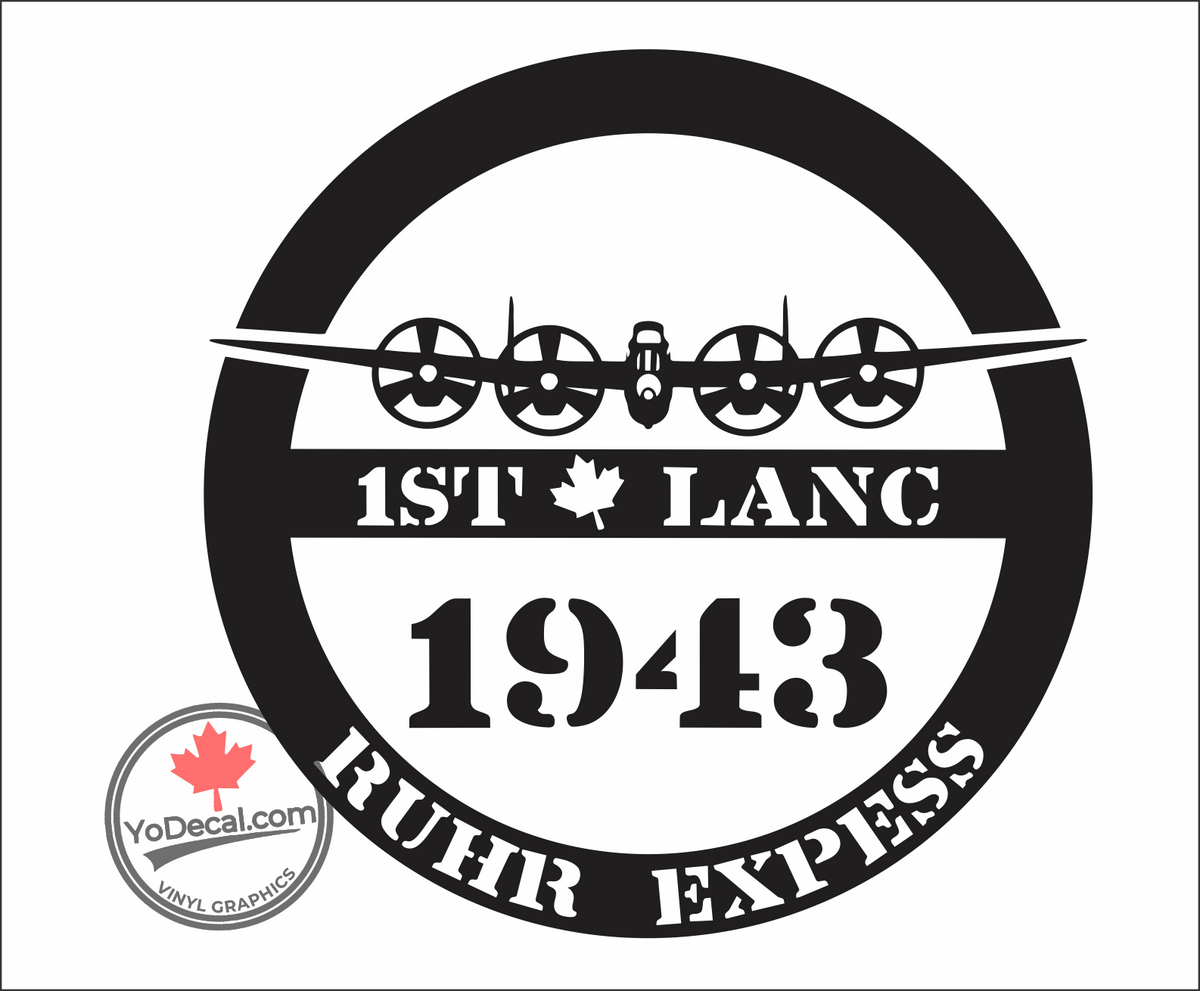 '405 Sqn Ruhr Express Lancaster 1943' Premium Vinyl Decal / Sticker ...