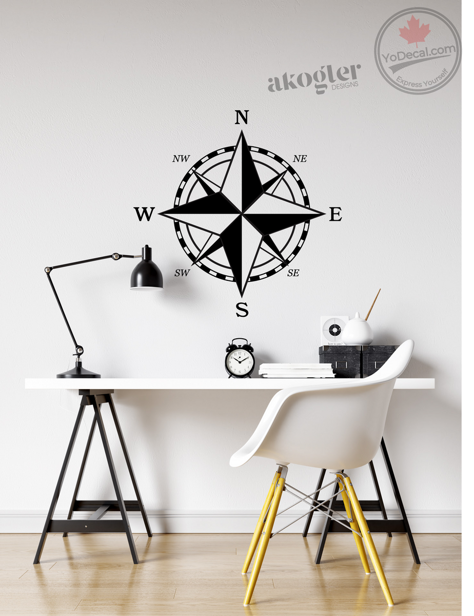 'Navigator Adventure Compass' Premium Vinyl Wall Decal – YoDecal.com