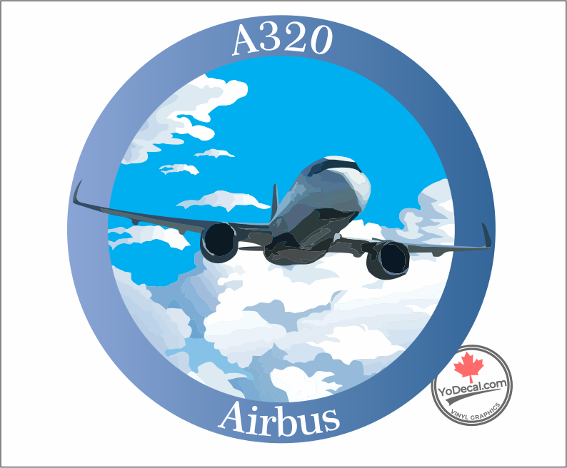 'Airbus A320 Full Colour' Premium Vinyl Decal / Sticker – YoDecal.com