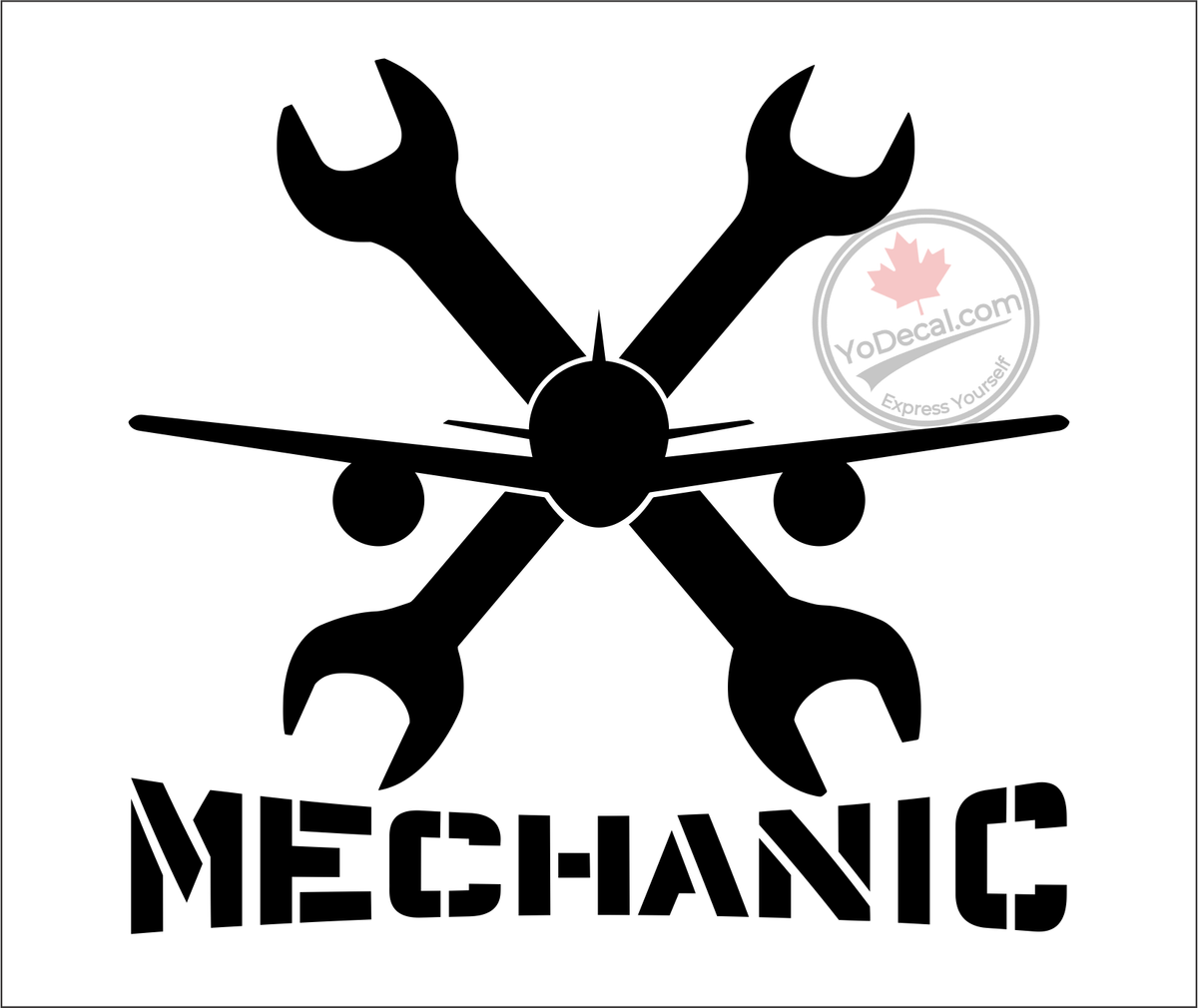 'Aircraft Mechanic Cross Wrenches' Vinyl Decal – YoDecal.com