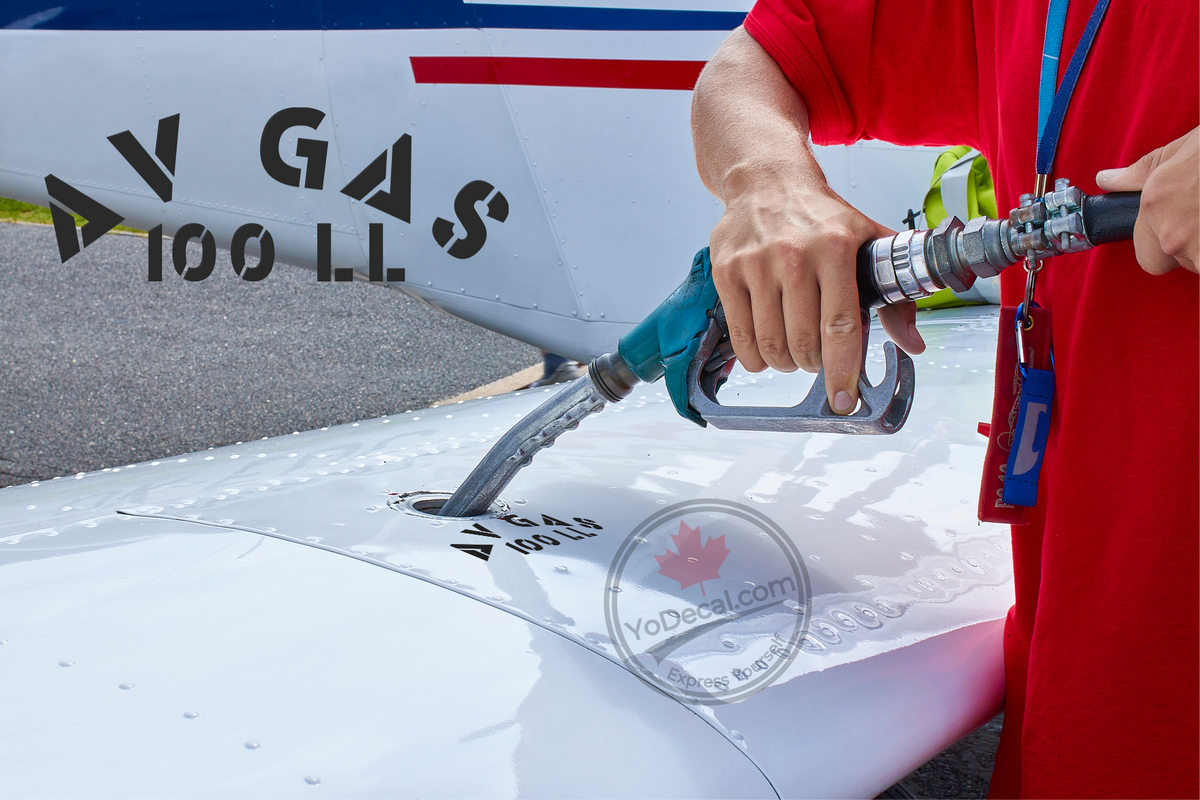 'Av Gas 100 LL' Vinyl Decal – YoDecal.com