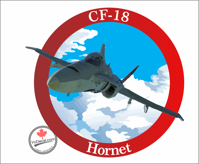 'CF-18 Hornet Full Colour' - Premium Vinyl Decal/Sticker – YoDecal.com