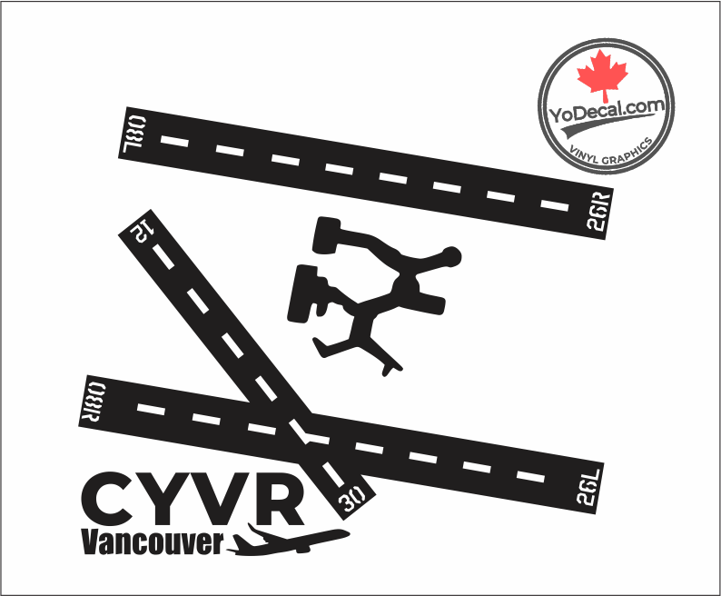 'CYVR Vancouver Airport & Runways' Premium Vinyl Decal / Sticker ...