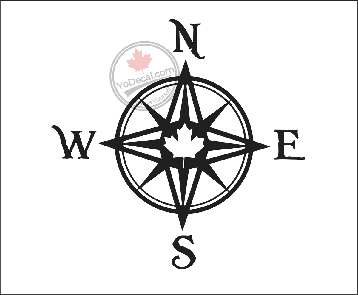 'Compass Rose Canadian' Premium Vinyl Decal – YoDecal.com