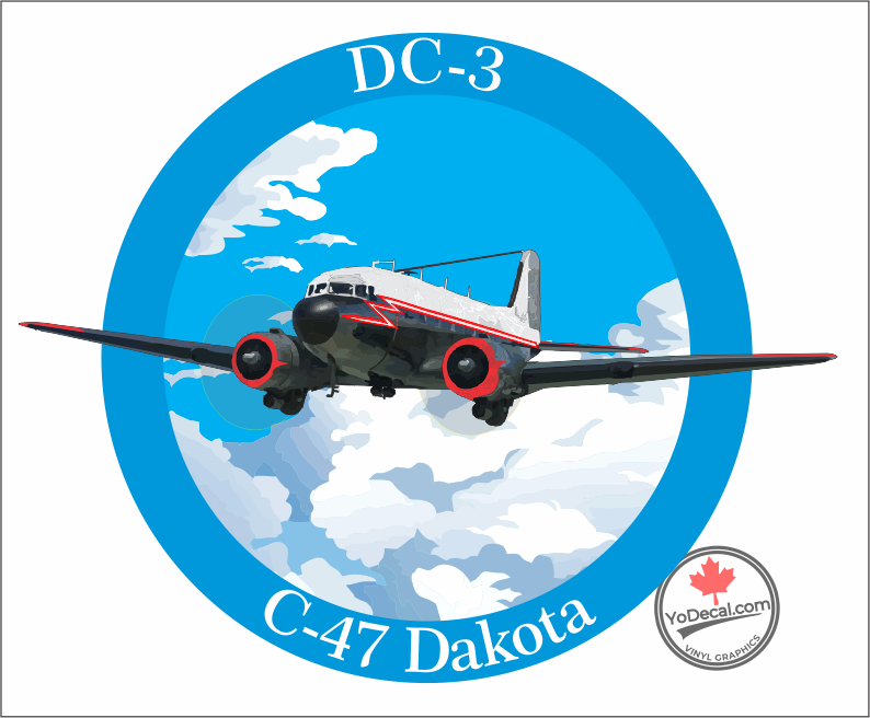 'Douglas DC-3 C-47 Dakota Vintage RCAF Paint Scheme' Premium Vinyl Dec ...