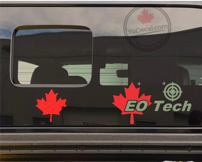 'EO Tech Maple Leaf and Target' Premium Vinyl Decal / Sticker – YoDecal.com