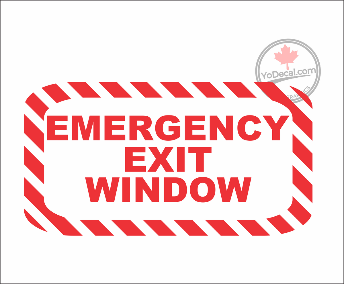 'Emergency Exit Window Hashed Rectangle' Premium Vinyl Decal / Sticker ...