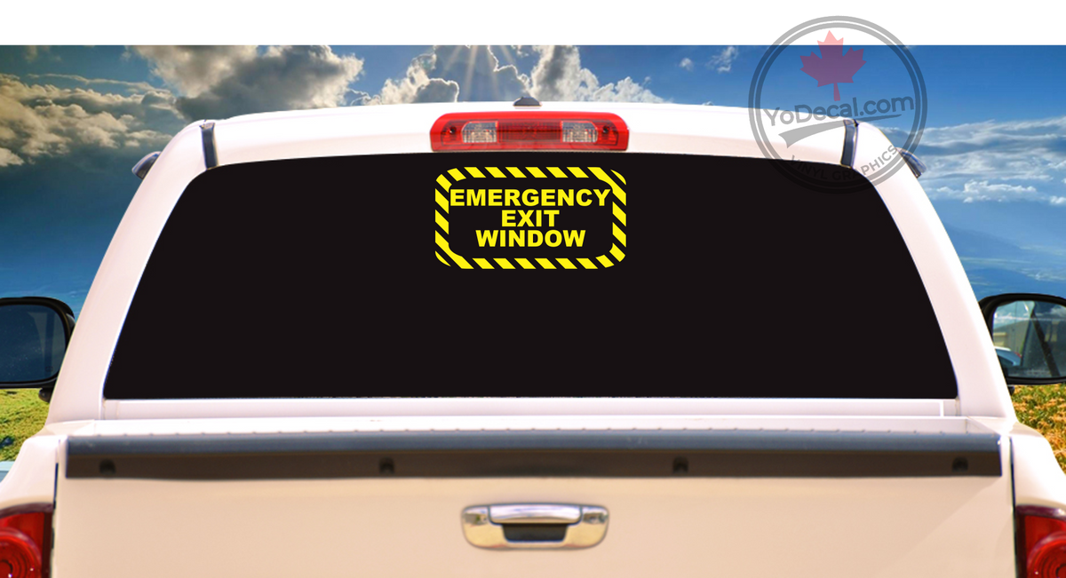 'Emergency Exit Window Hashed Rectangle' Premium Vinyl Decal / Sticker ...