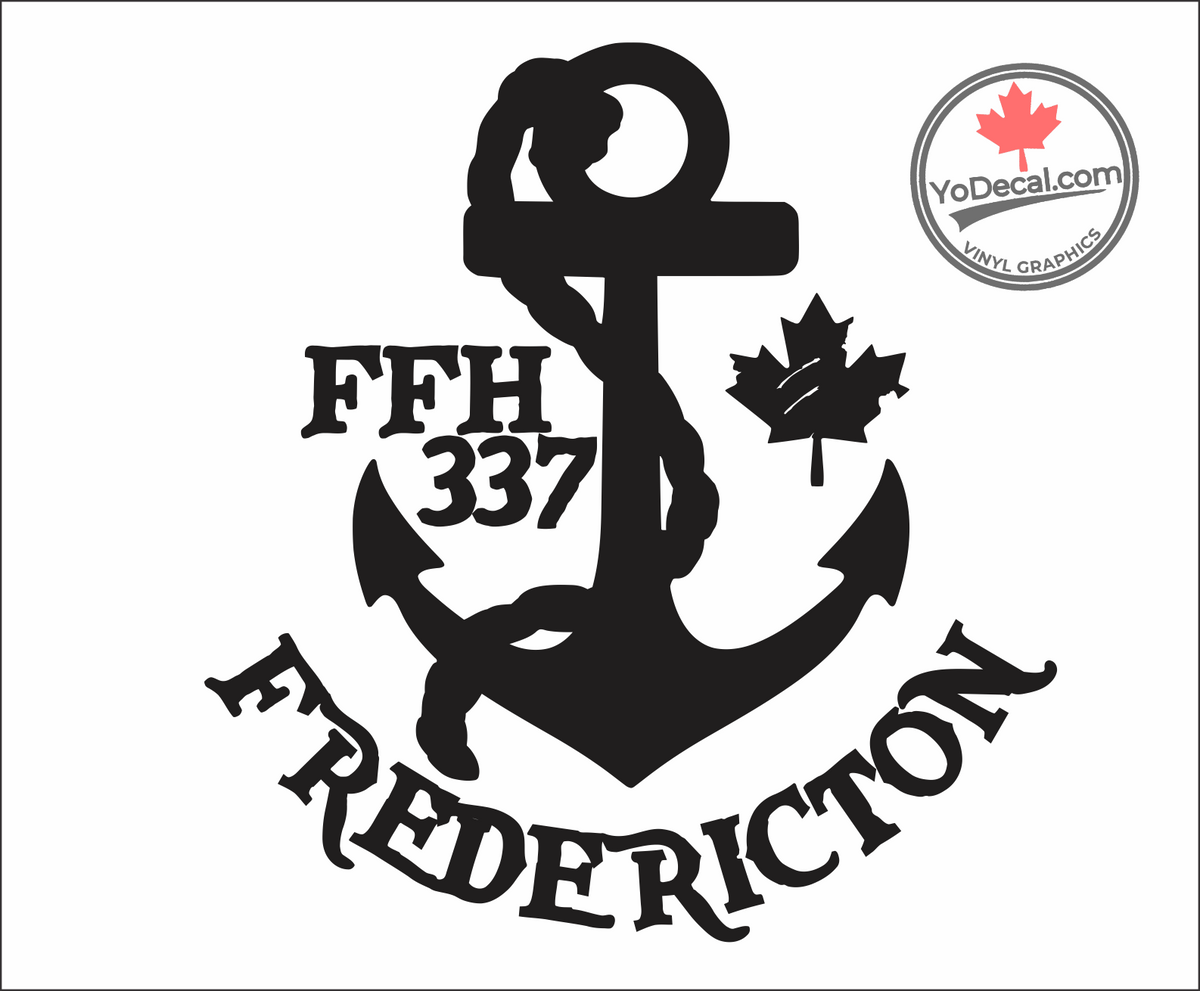 'FFH 337 Fredericton & Anchor' Premium Vinyl Decal / Sticker – YoDecal.com