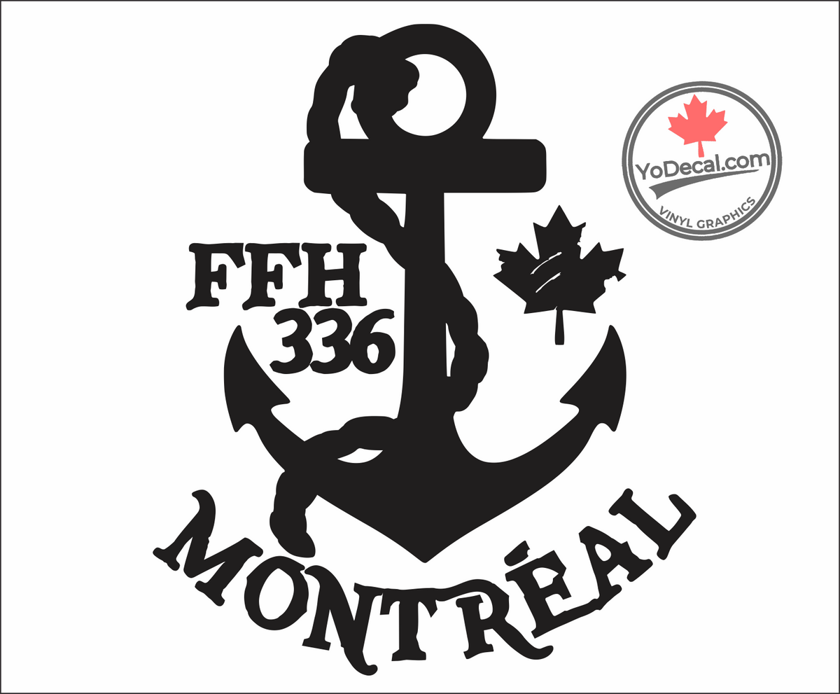 'FFH 336 Montreal & Anchor' Premium Vinyl Decal / Sticker – YoDecal.com