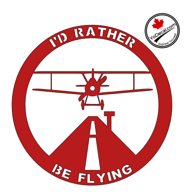 'I'd Rather Be Flying' Premium Vinyl Decal – YoDecal.com