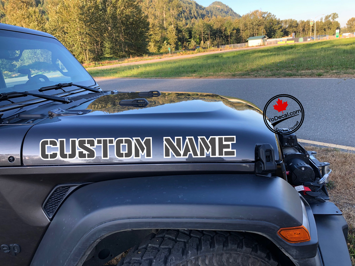 'Custom Name 2 Colour Crafted Jeep 'Willys' Style (Pair)' Premium Viny ...